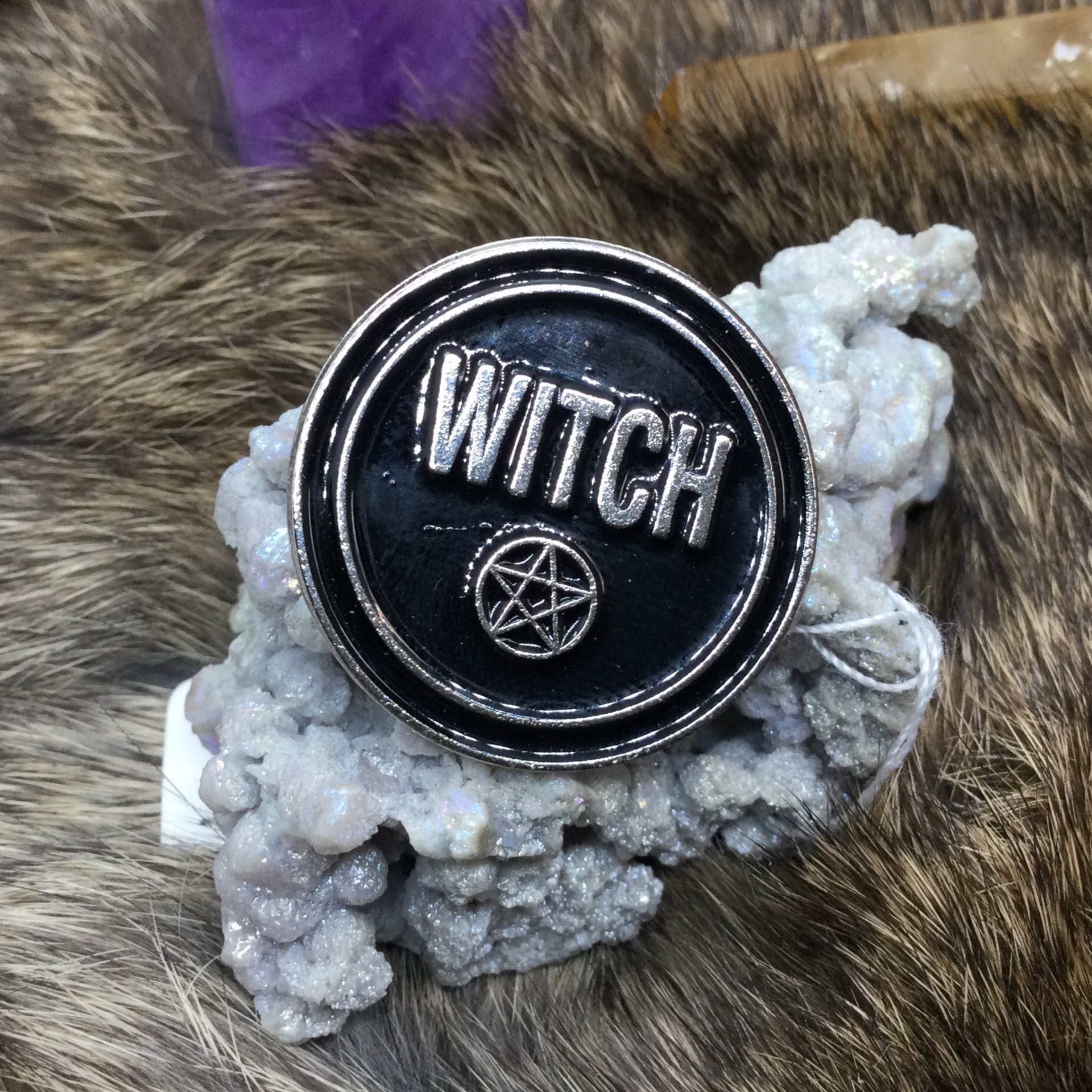 Black & Silver Witch Enamel Pin | Lunar Tide